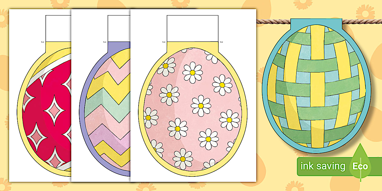 Easter Egg Baubles Bunting Display | Twinkl KS1 Learners
