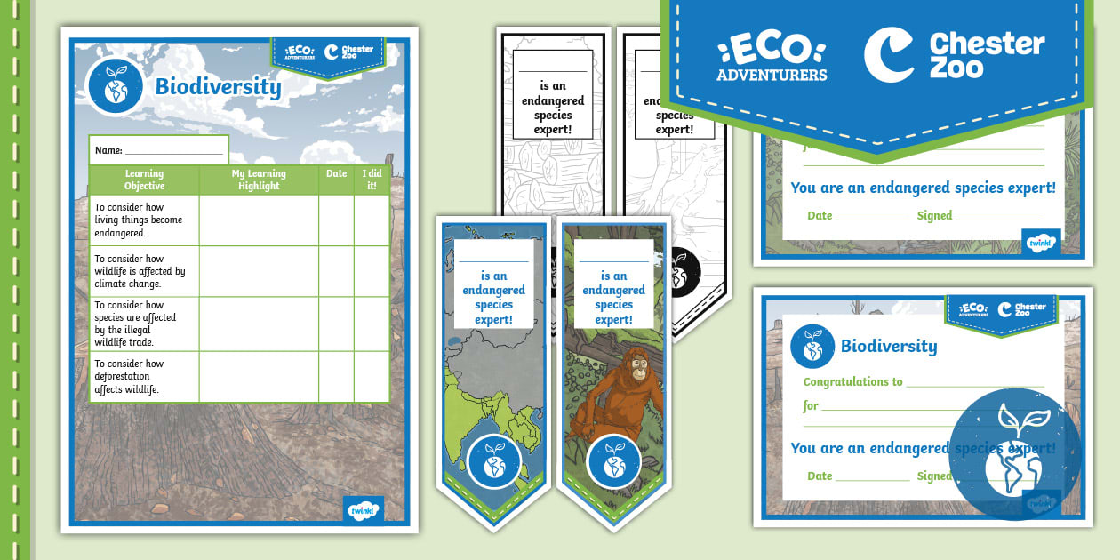 FREE! - Year 3 Biodiversity: Bookmarks, Certificates & Reward Chart