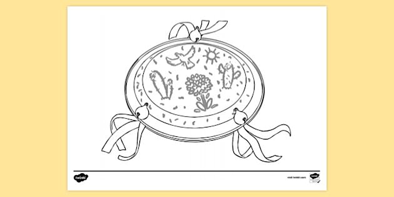 Paper Plate Tambourine Colouring Sheet | Colouring Sheets