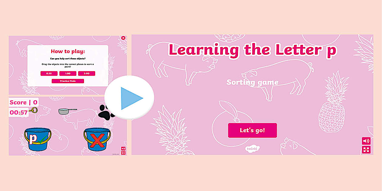 Learning the Letter 'p' Interactive Sorting Game - Twinkl