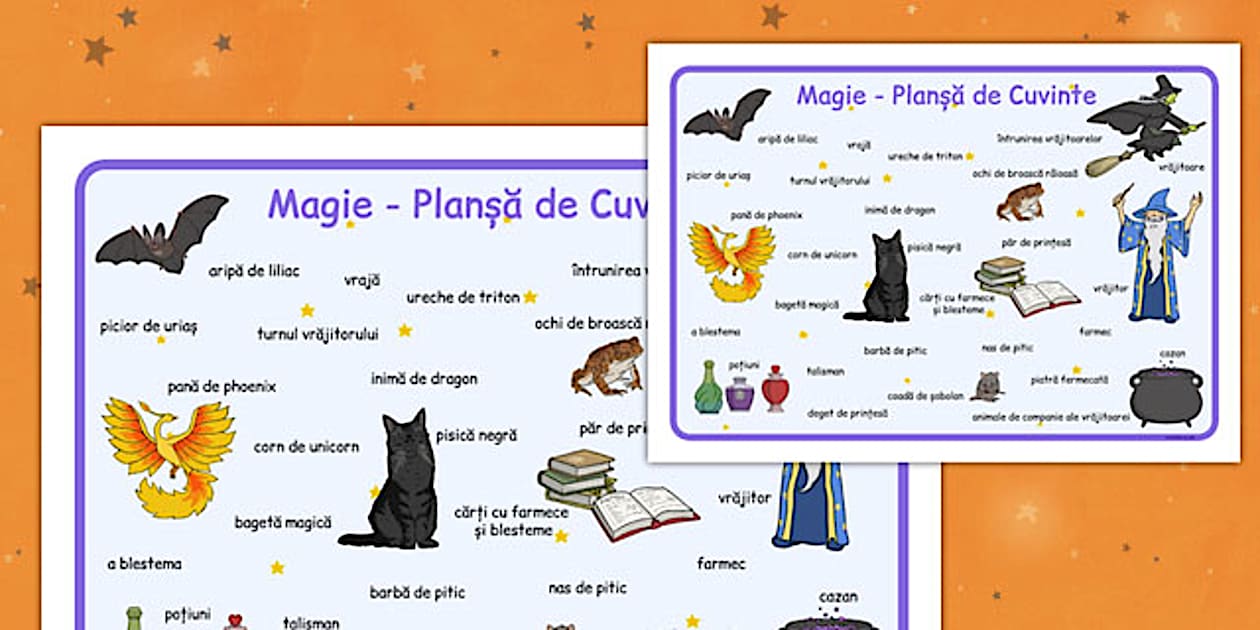 Tărâmul magic - Planșă cu imagini și cuvinte - Twinkl