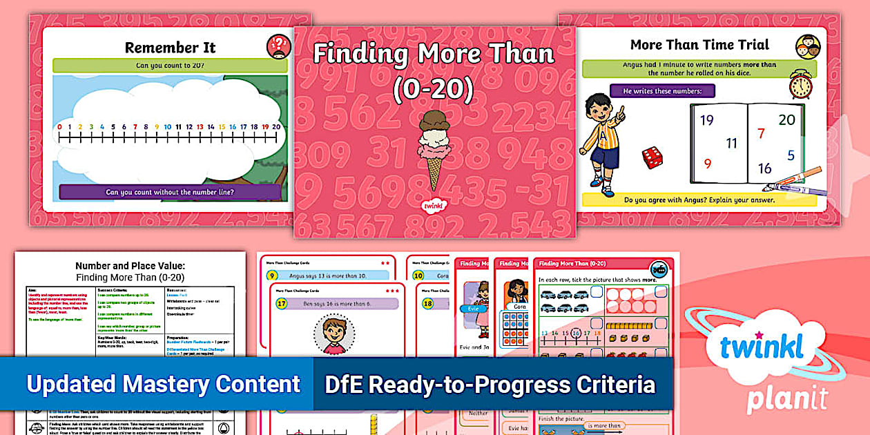 Year 1 Identify Numbers Find More Than Planit Maths Lesson 33
