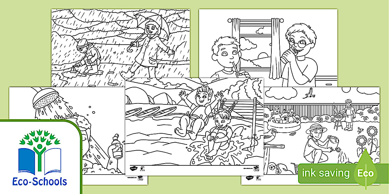 Eco-Schools NI: Water Themed Colouring Pages (teacher made)