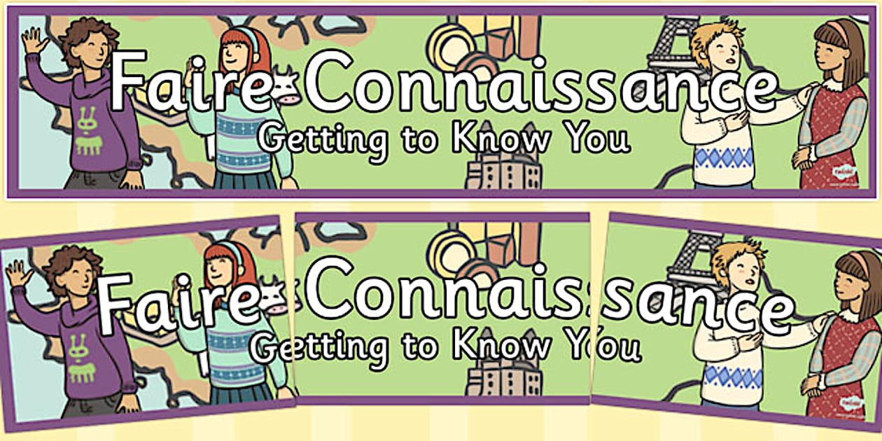 Cursive Getting to Know You French Display Banner - Twinkl