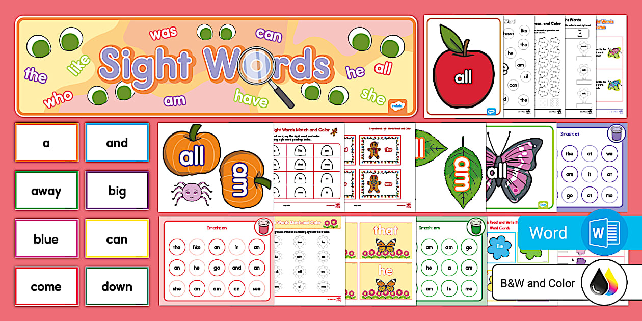Sight Words Kindergarten Worksheet | Resource | Twinkl USA