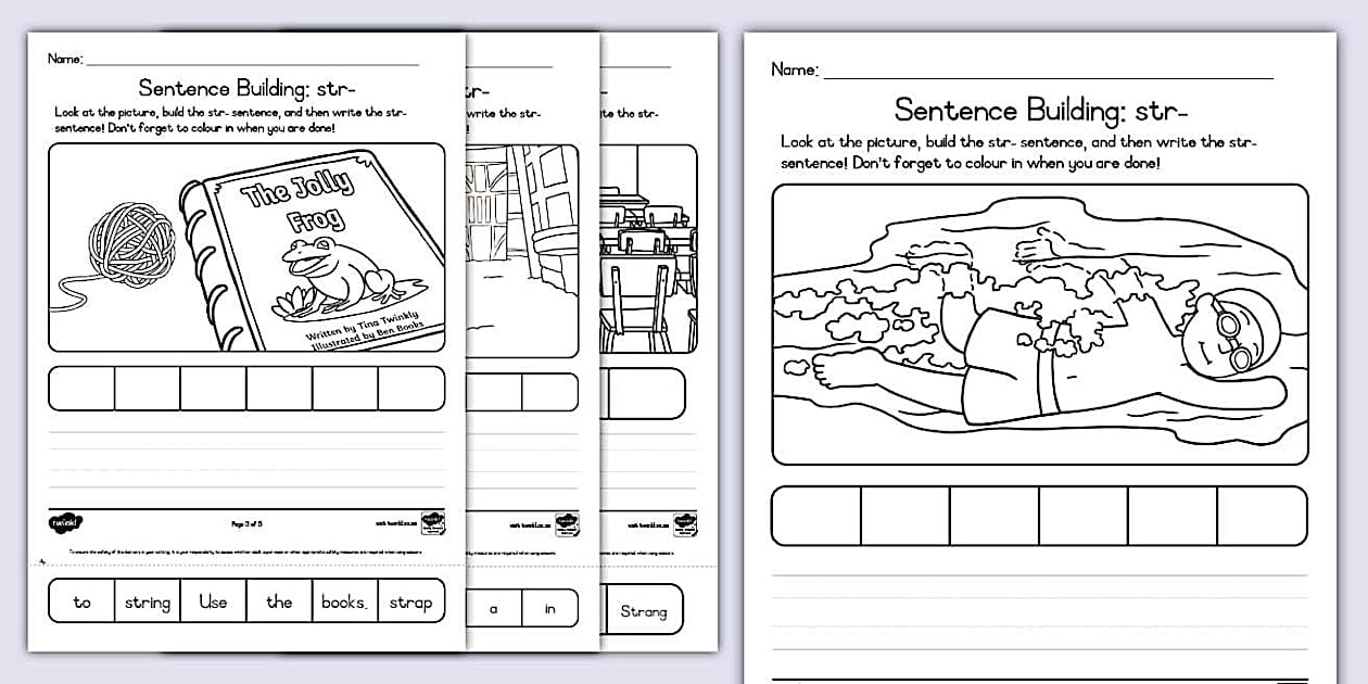 Phonics Sentence Building: str- (teacher made) - Twinkl