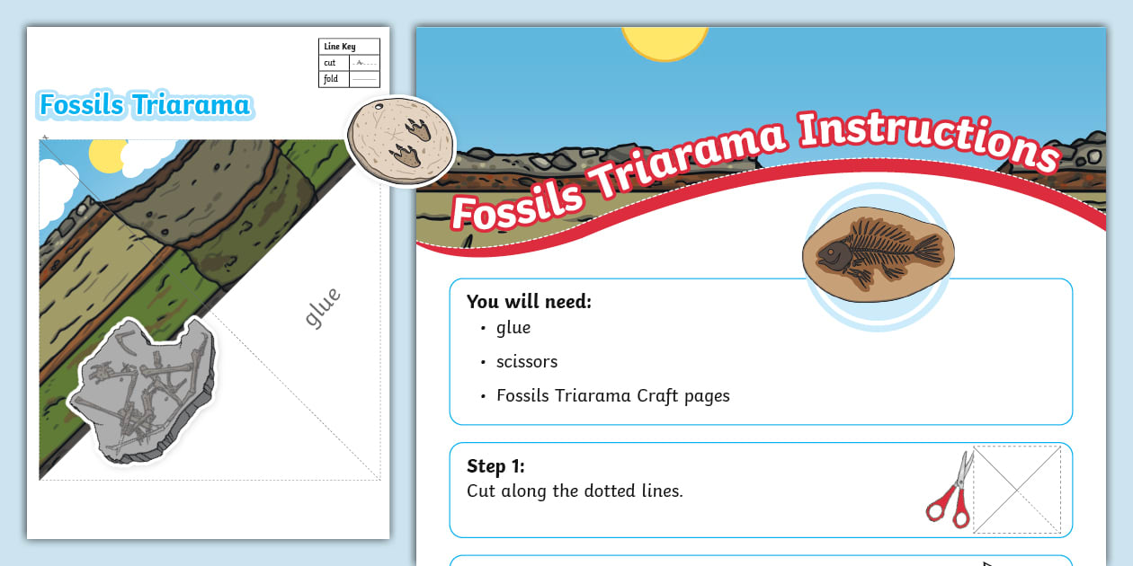 Fossils Triarama Craft - Twinkl Arts and Crafts - Twinkl