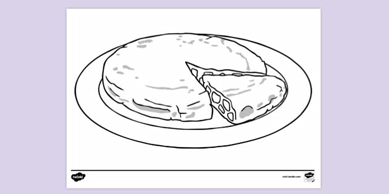 Spanish Omelette Tortilla Colouring Sheet | Colouring Sheets