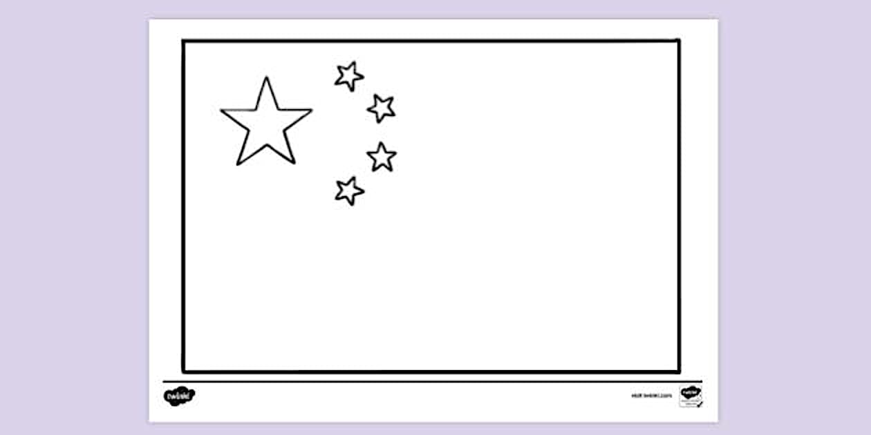 Chinese Flag Colouring Sheet | Colouring | Twinkl Resources