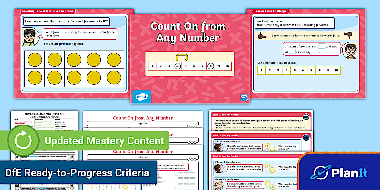 👉 Y1 Count On from Any Number PlanIt Maths Lesson 11