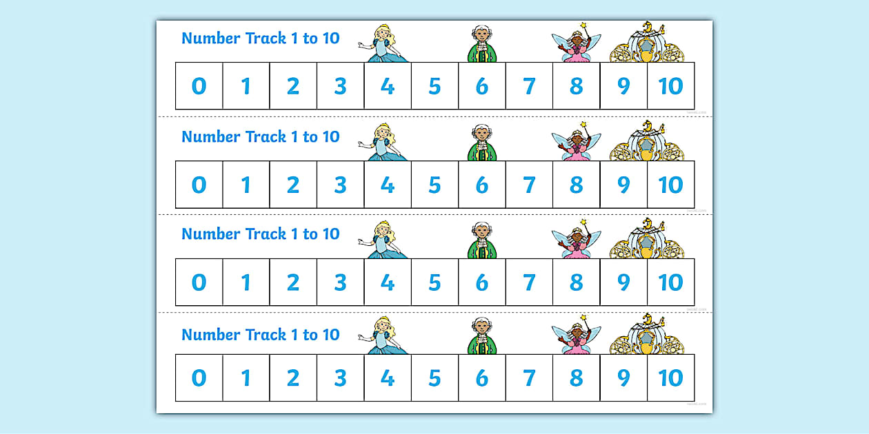 Cinderella Number Track 1-10 - Twinkl