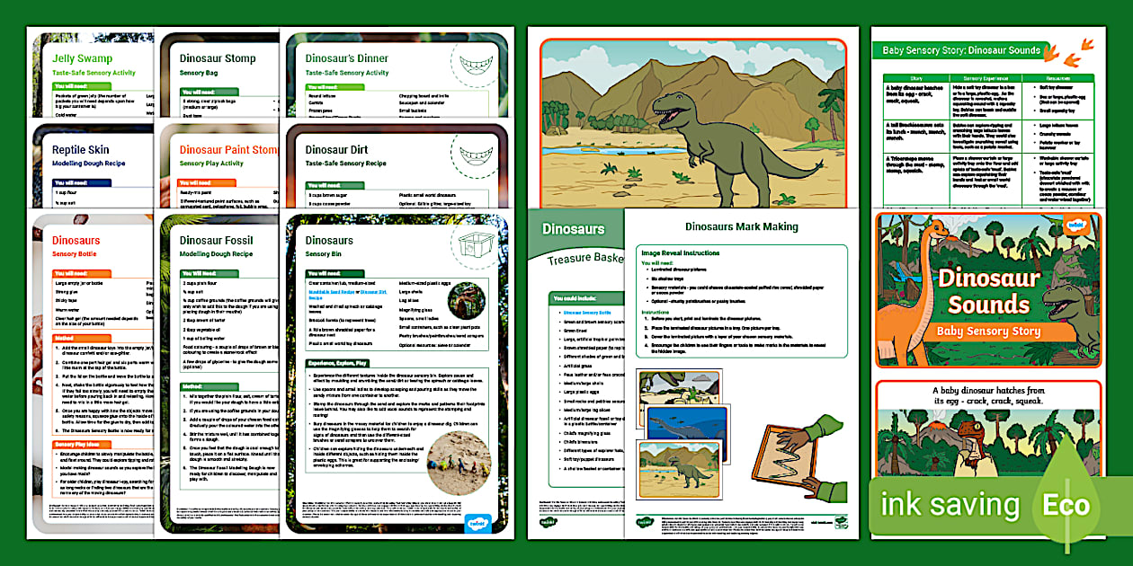 Dinosaurs Sensory Activities Pack | Sensory Play | Twinkl