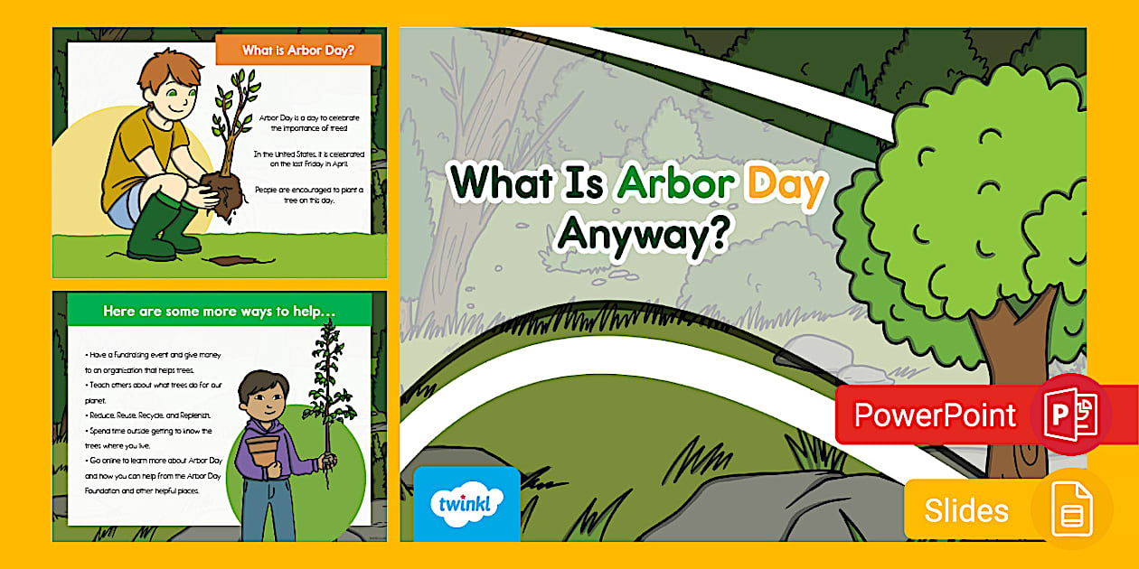 What Is Arbor Day Anyway? PowerPoint & Google Slides for K-2nd Grade