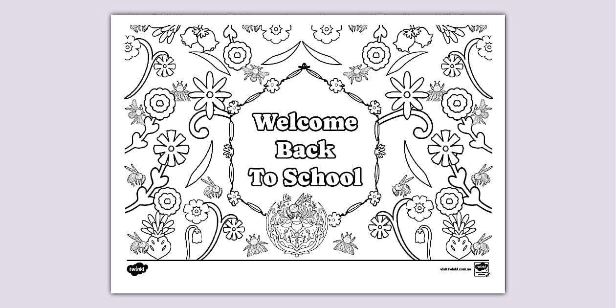 Bee-Themed Back To School Colouring Page (teacher made)