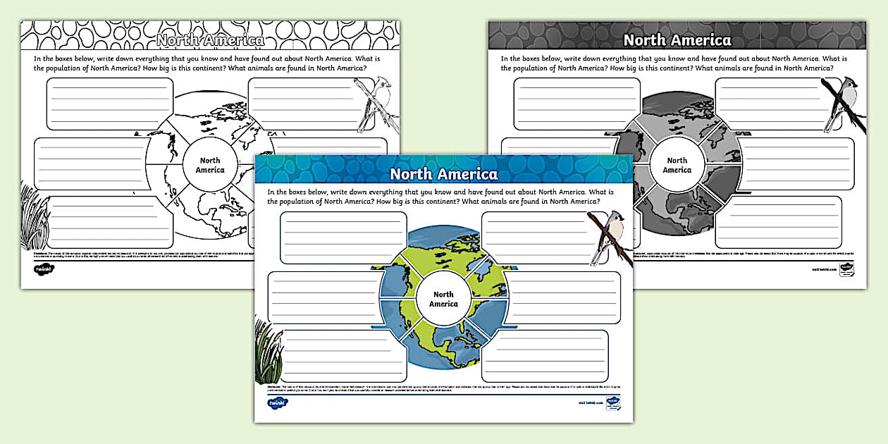 KS1 North America Mind Map - Twinkl Geography (teacher made)