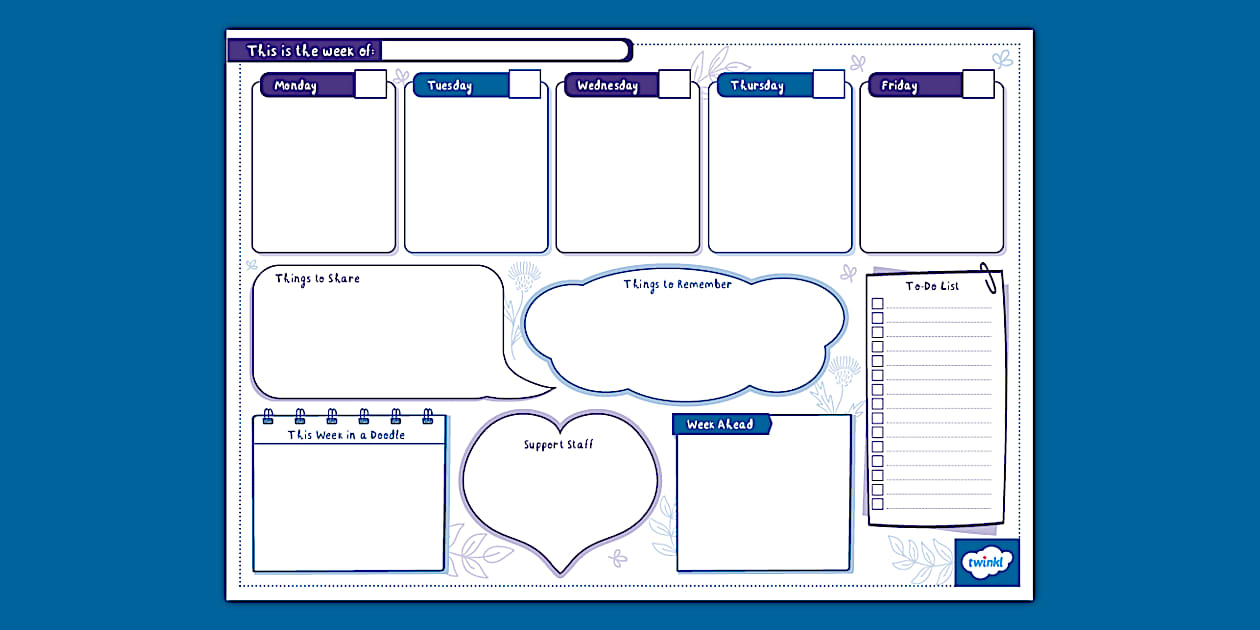 Teacher's A3 Doodle Week to View Sheet (Teacher-Made)
