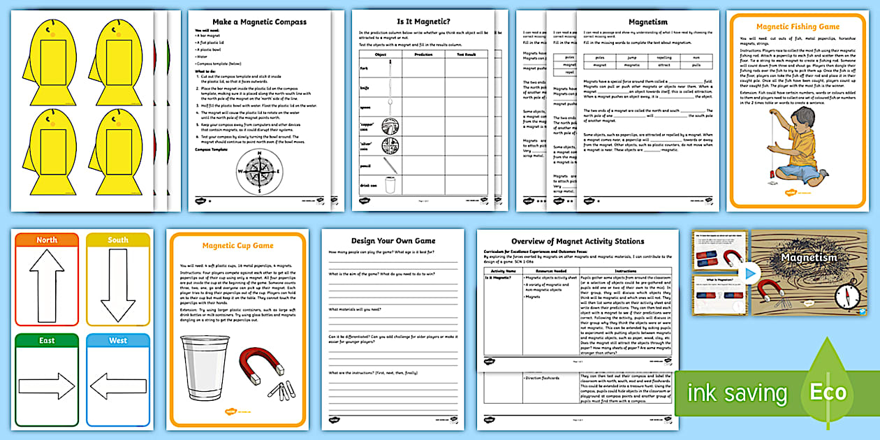 Magnets First Level Activity Station Lesson Pack - Twinkl