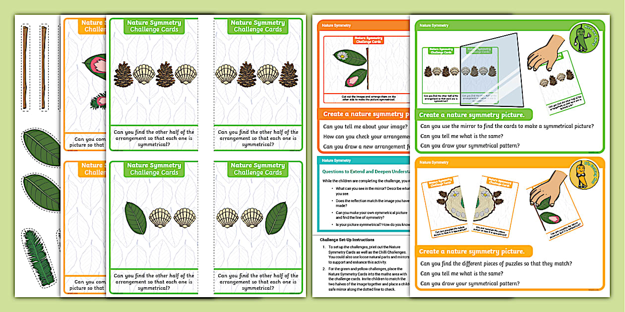 👉 EYFS Symmetrical Chilli Challenge Cards: Nature Symmetry