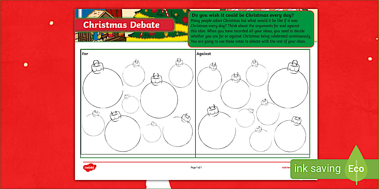 Fun Christmas Debate Activity | CfE Primary Resources