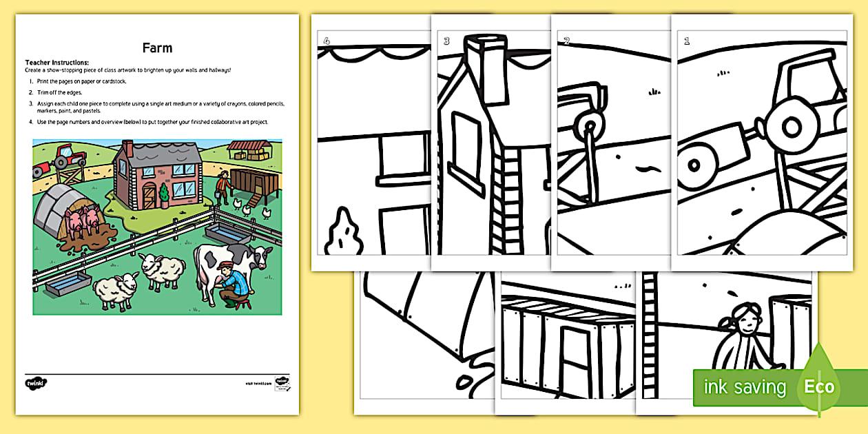 Farming Themed Collaborative Art Activity Pack - Twinkl