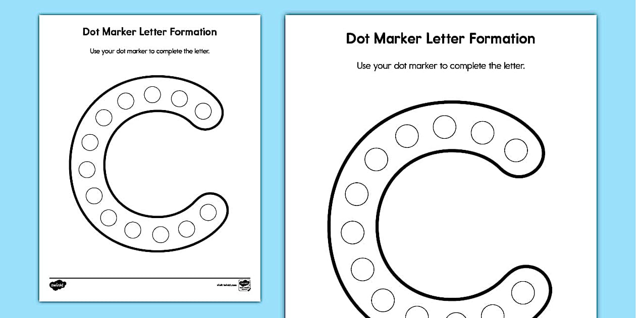 Uppercase Letter C: Dot Marker Letter Formation Worksheet