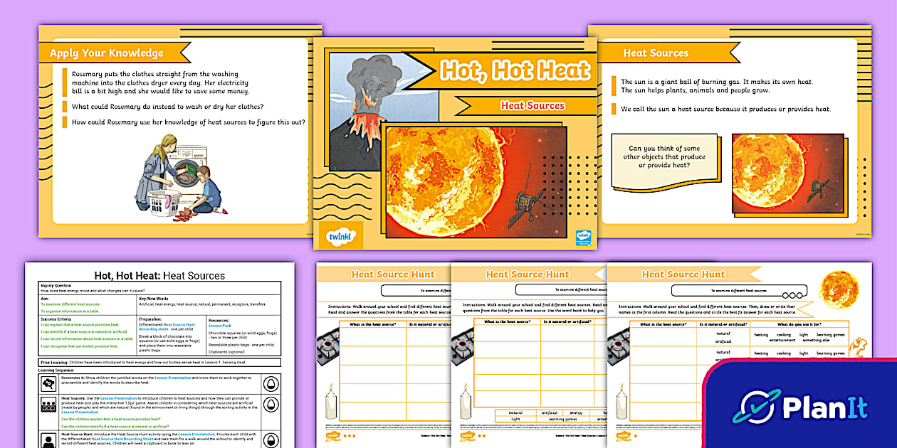Year 3 Science Hot, Hot Heat Lesson 2 Heat Sources - Twinkl