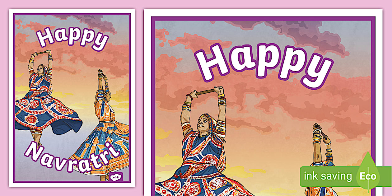 Happy Navratri Poster - Navratri Colours - Twinkl India