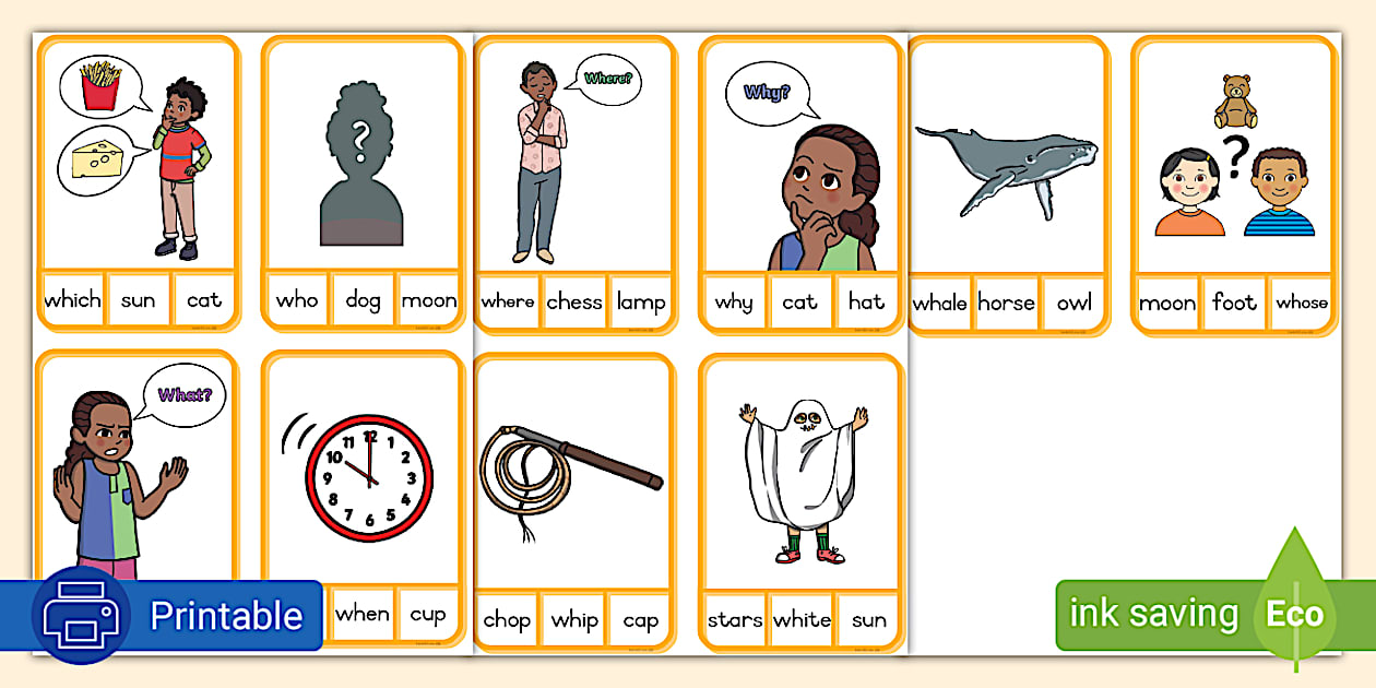 Grade 2 Phonics: wh- sound peg card activity