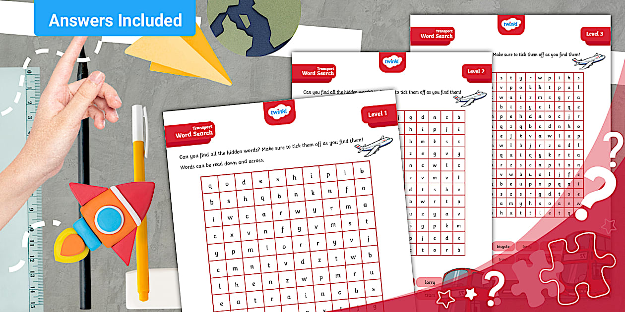 Transport Themed Fun Word Search Puzzle - AL - Twinkl