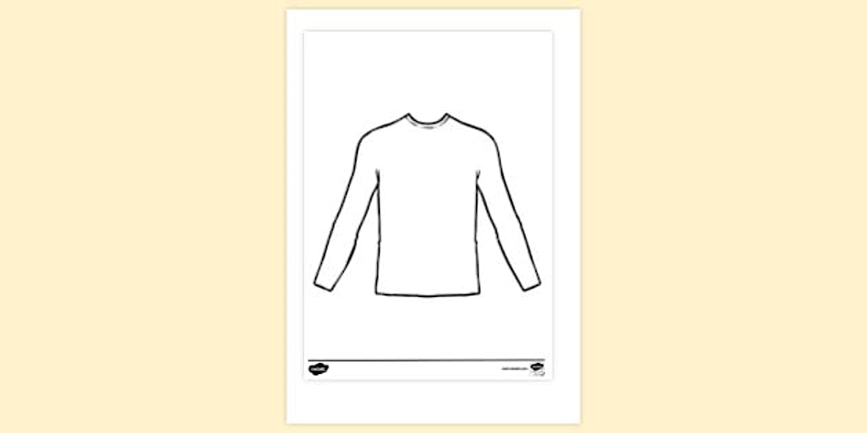 Long Sleeve Top Colouring Sheet | Colouring Sheets - Twinkl