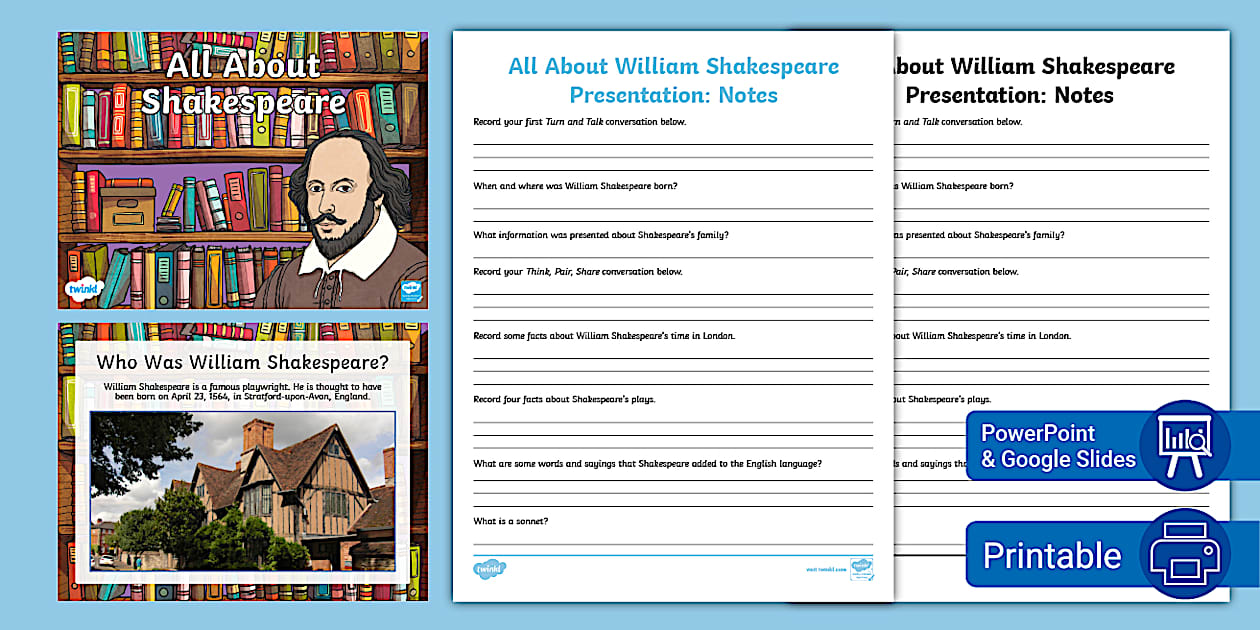 All About William Shakespeare PowerPoint & Google Slides