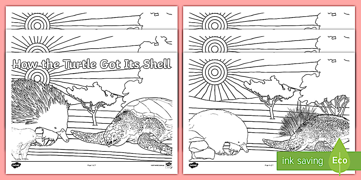 Aboriginal Dreaming How the Turtle Got Its Shell Colouring Pages