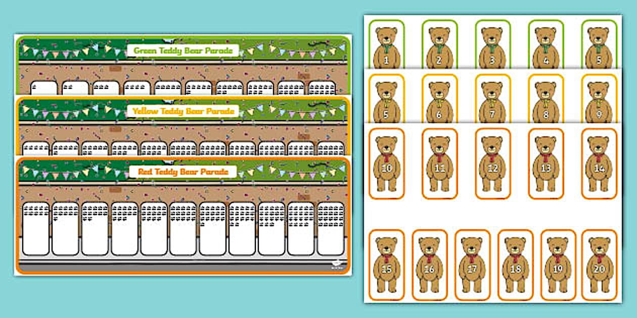 👉 Teddy Bear Parade Ordering Numbers Game (teacher made)