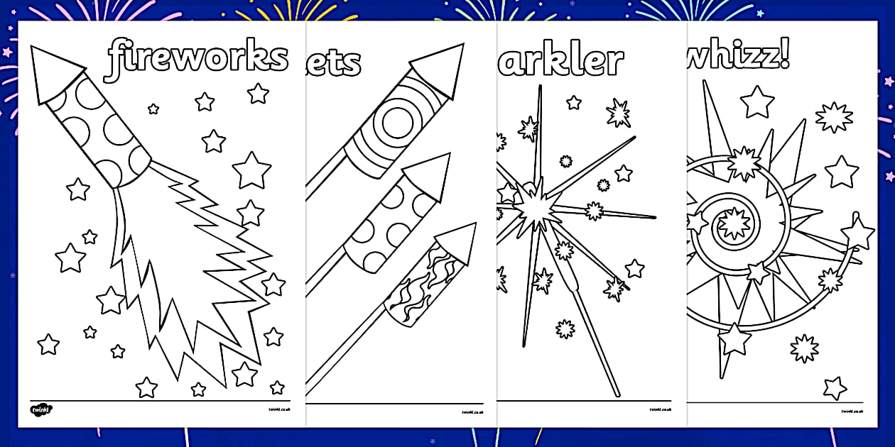 Guy Fawkes Night Colouring Sheets