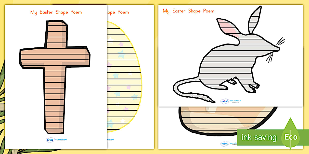 Easter Shaped Poetry (Teacher-Made) - Twinkl