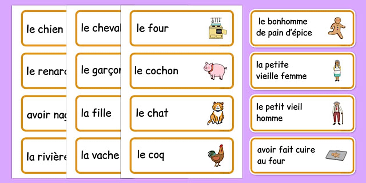 The Gingerbread Man Word Cards French - Twinkl