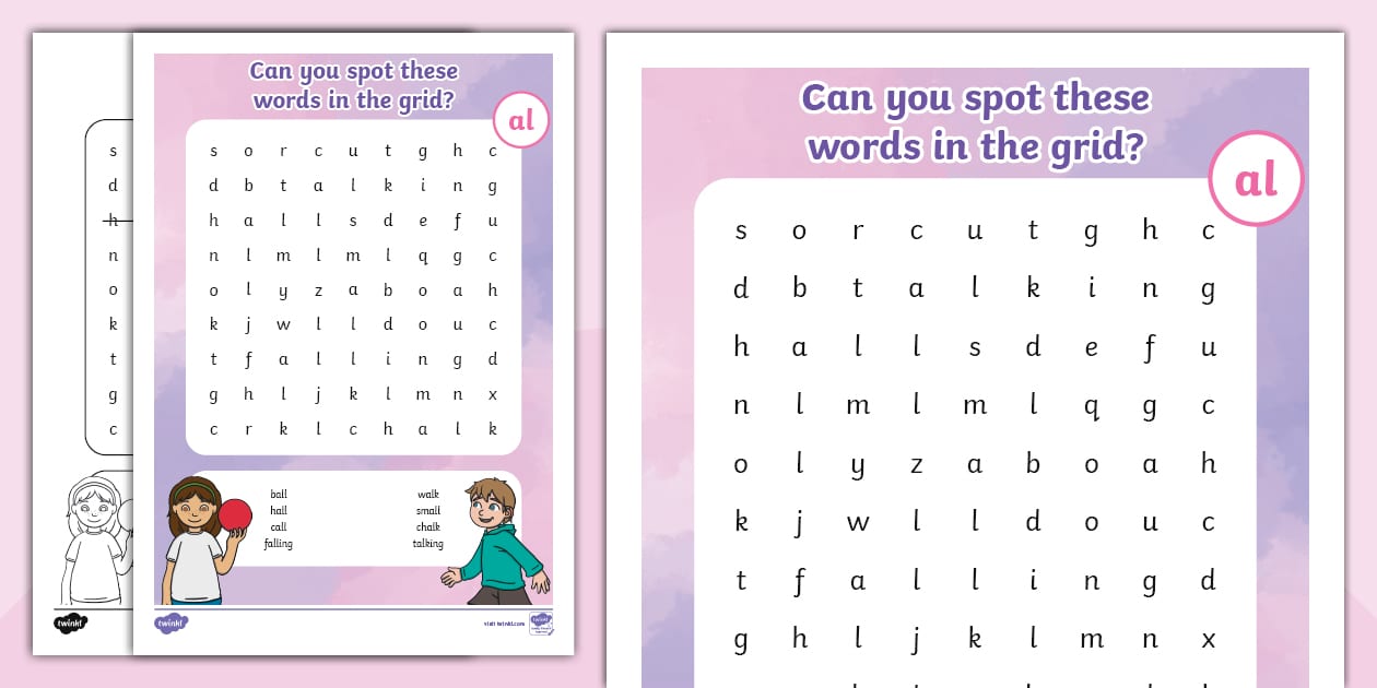 'al' Sound Word Search (teacher made) - Twinkl