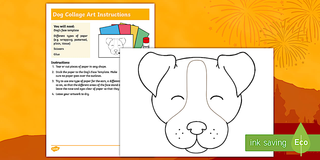 KS1 Year of the Dog Collage Activity (teacher made) - Twinkl