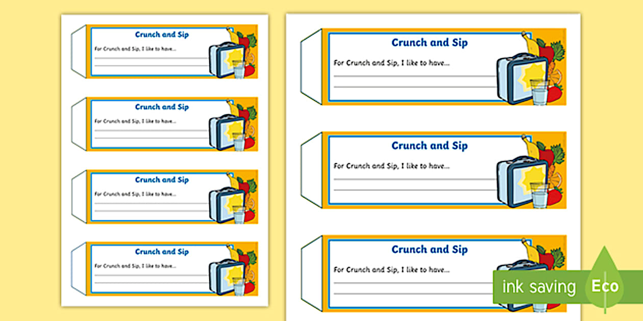 Crunch and Sip Paper Chain (teacher made) - Twinkl