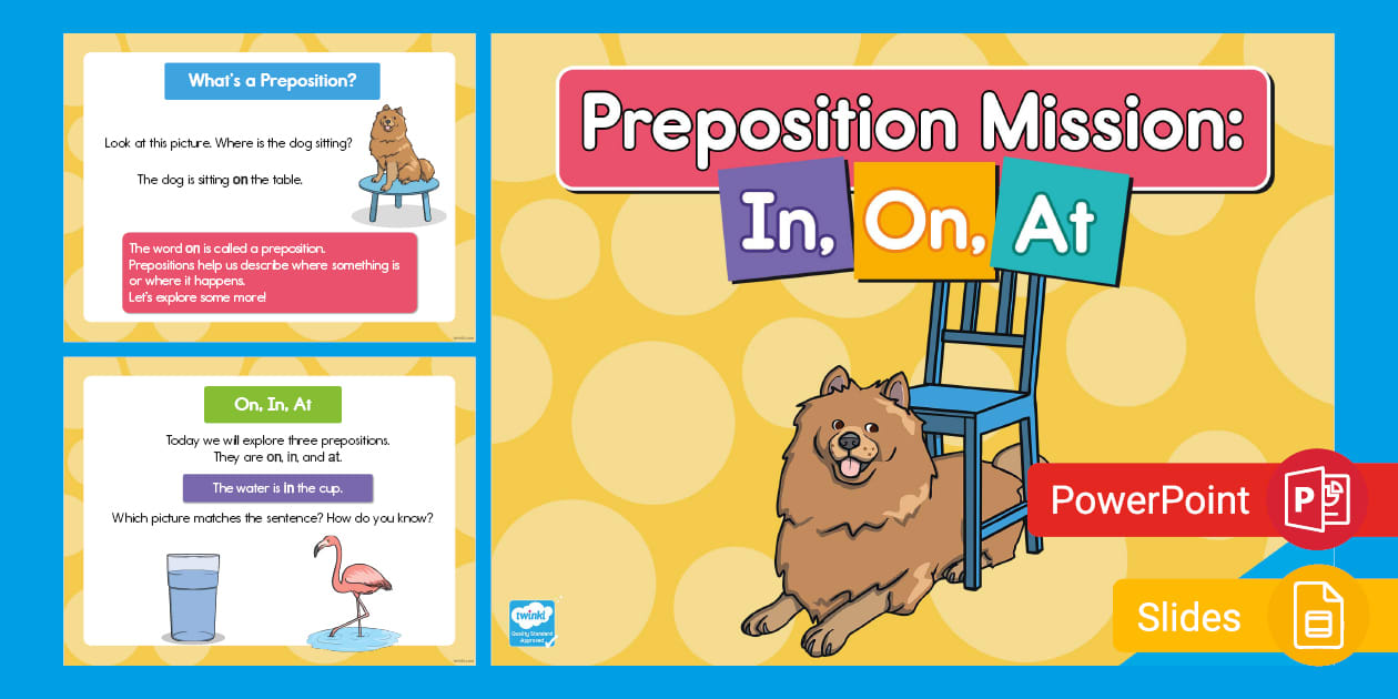 Preposition On, In, At PowerPoint & GS for ELL Newcomers