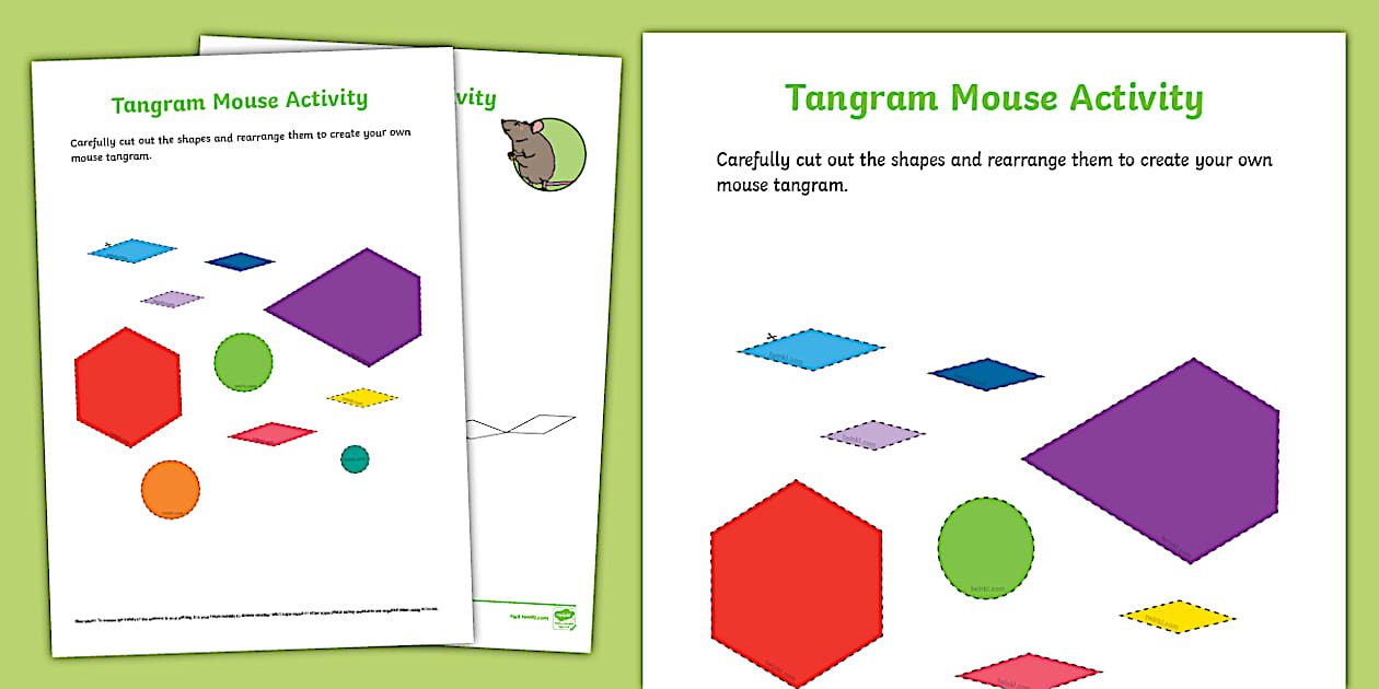 👉 Tangram Mouse Activity Puzzle (teacher made) - Twinkl