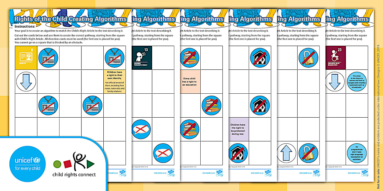 Child Rights Algorithm Activity Sheets