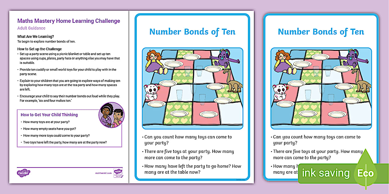 👉 Maths Mastery Home Learning Challenge: Number Bonds of Ten