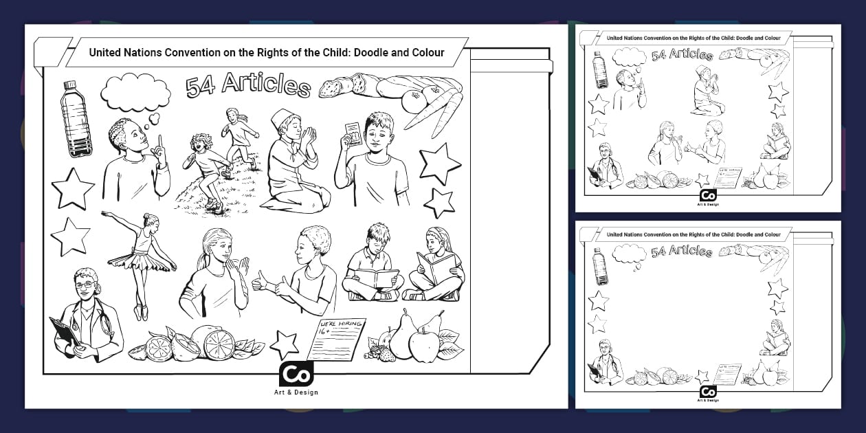 UNCRC Doodle and Colour (Teacher-Made) - Twinkl