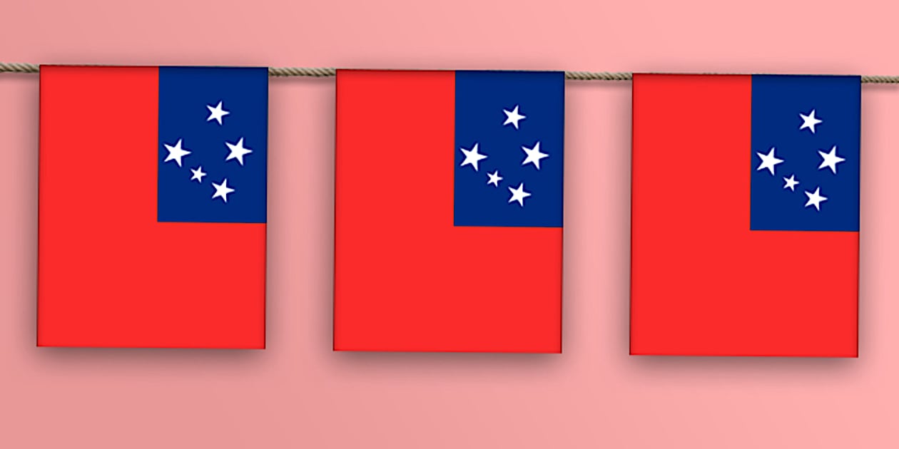 Samoa Flag Display Bunting (Teacher-Made) - Twinkl