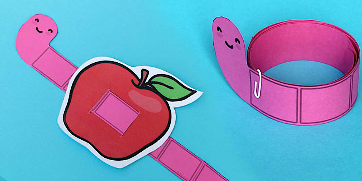 Worm and Apple Counting Strip Blank - Twinkl