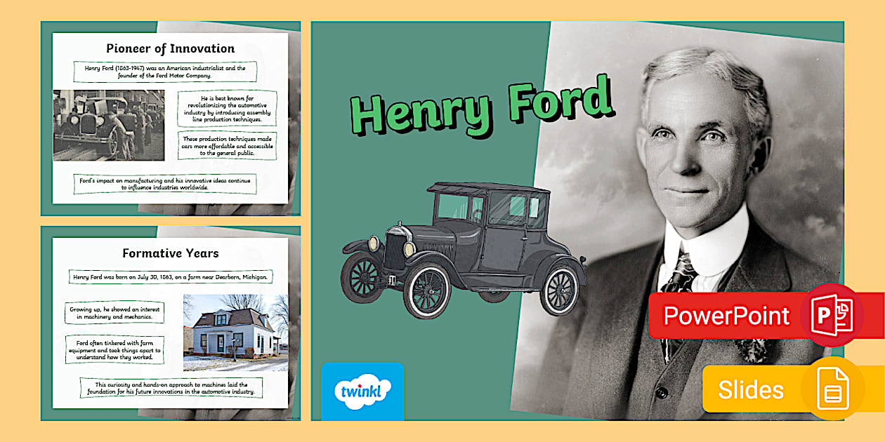 Henry Ford PowerPoint & Google Slides for 3rd-5th Grade