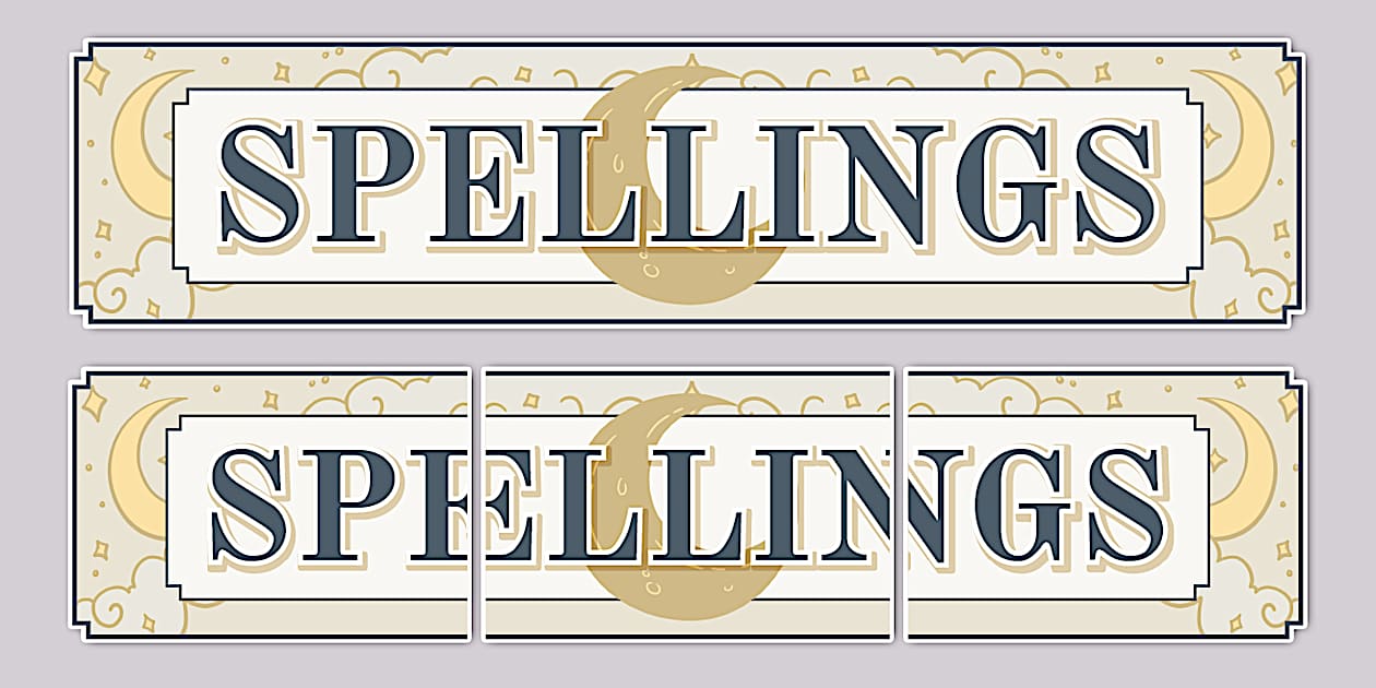 Celestial-Themed Spellings Display Banner (teacher made)