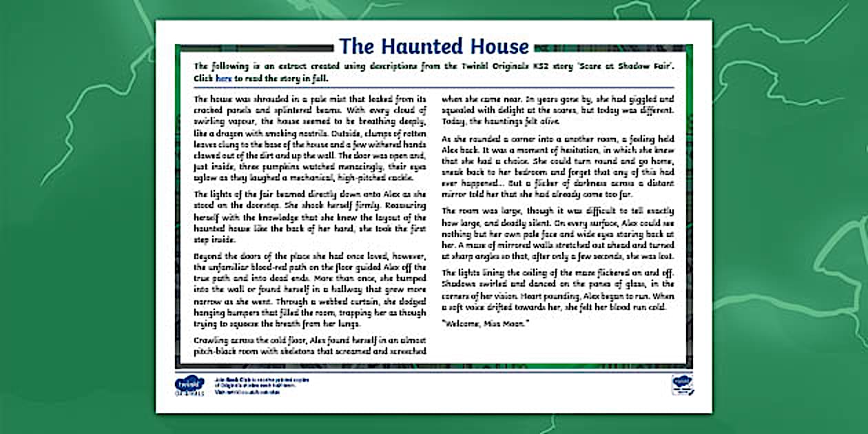 Haunted House Descriptive Writing | Spooky Setting Description