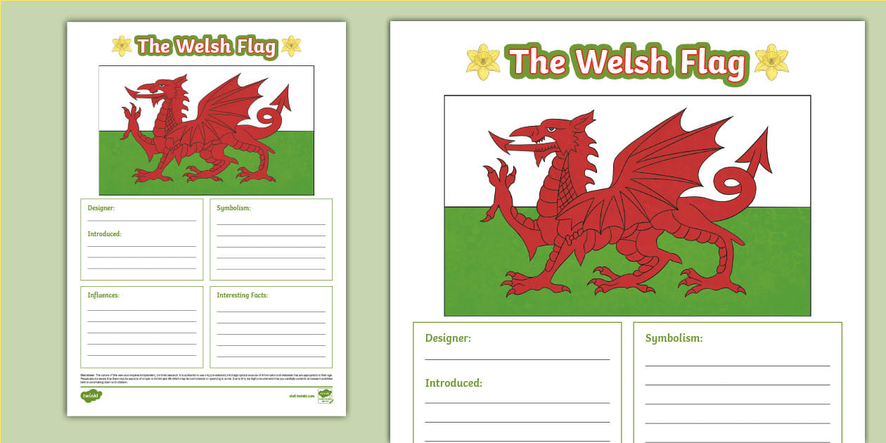 Wales Flag Fact File Template (Teacher-Made) - Twinkl